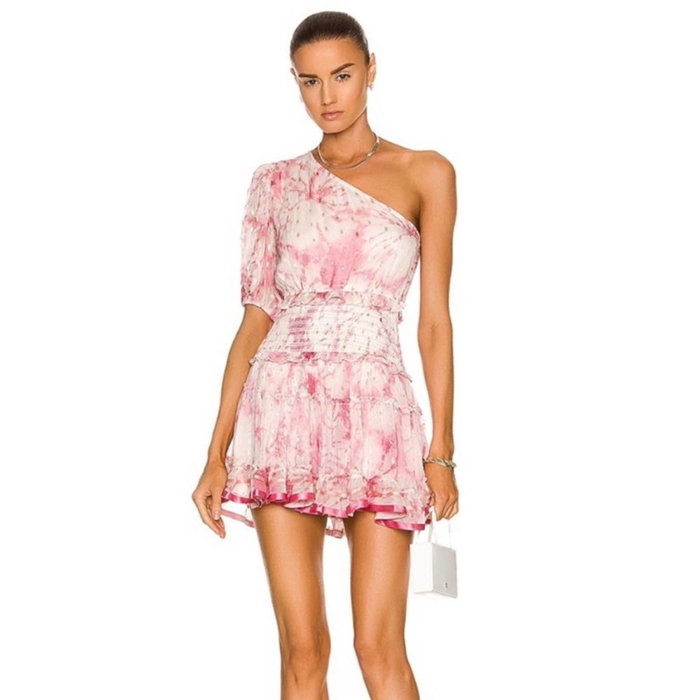 Rococo Sand Ava Pink And White One Shoulder Smoked Ru… - Gem